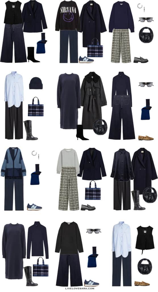 Styling Navy and Black in a Fall Capsule Wardrobe - livelovesara