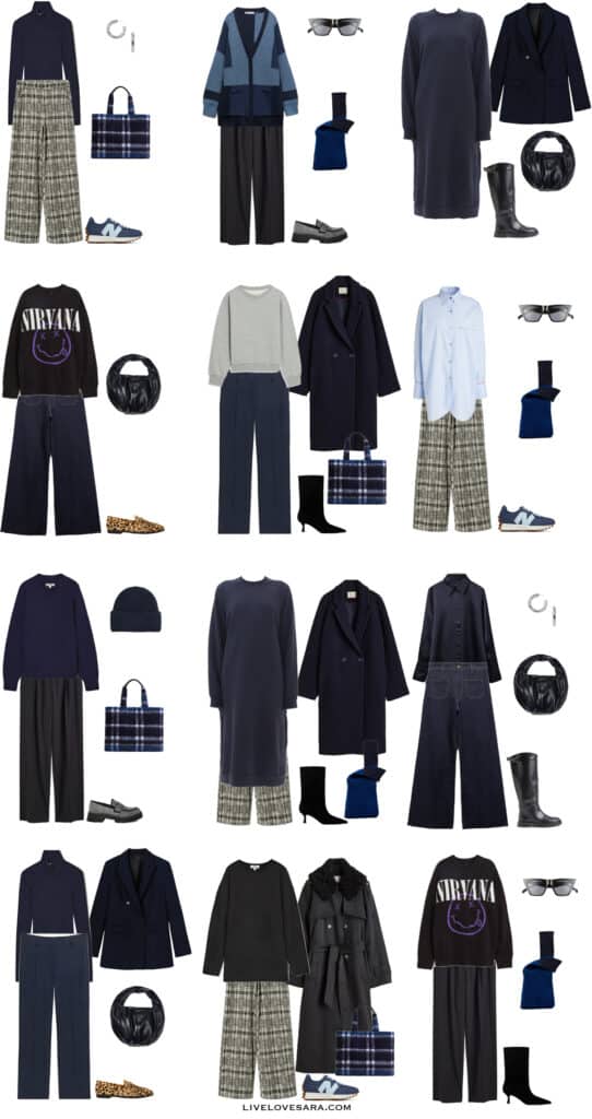 Styling Navy and Black in a Fall Capsule Wardrobe - livelovesara